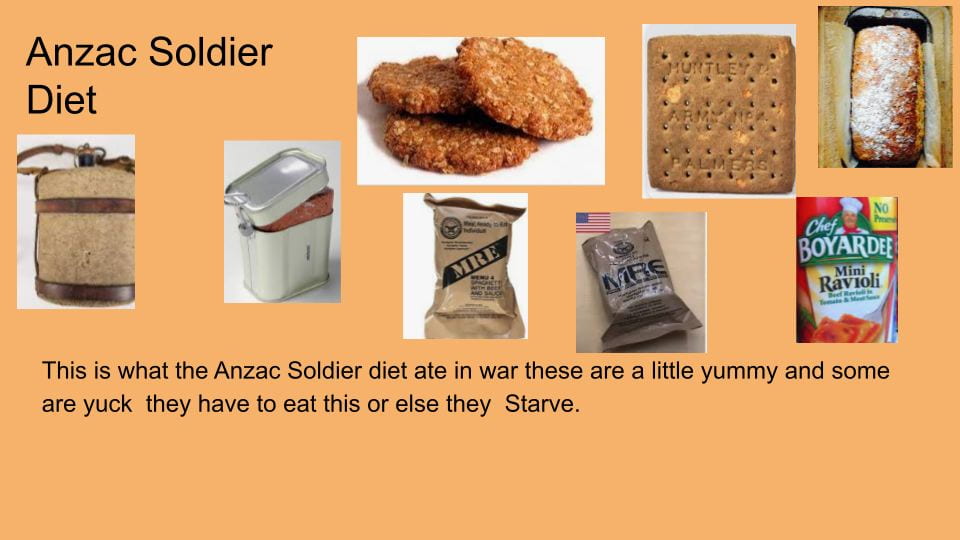 Anzac soldiers Diet – Amarley @ Panmure Bridge School